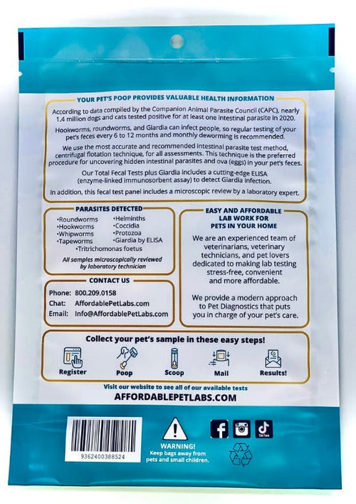 Fecal & Giardia Test Kit for Dogs | Affordable Pet Labs